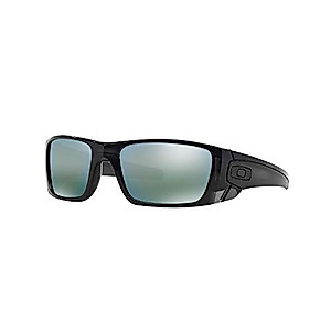 Oakley Men's OO9096 Fuel Cell Rectangular Sunglasses, Polished Black Ink/Emerald Iridium, 60 mm