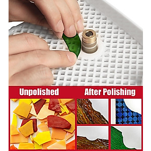 Podoy Stained Grinders Glass, Mini Power Industrial Glass Ceramics Grinding Tool with 5/8" + 1" Diamond Grinder Bit + Acrylic Bezel (110 V, Red)