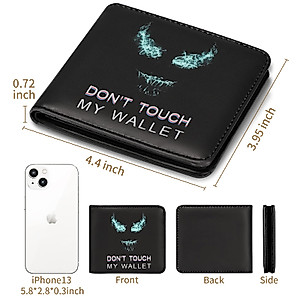 Cool Wallet- Funny Leather Credit Id Card Cash Holder Man Black Rfid Blocking Zipper Wallets With Coin Pocket Id Window Aesthetic Men Teen Boy Male Youth Guys