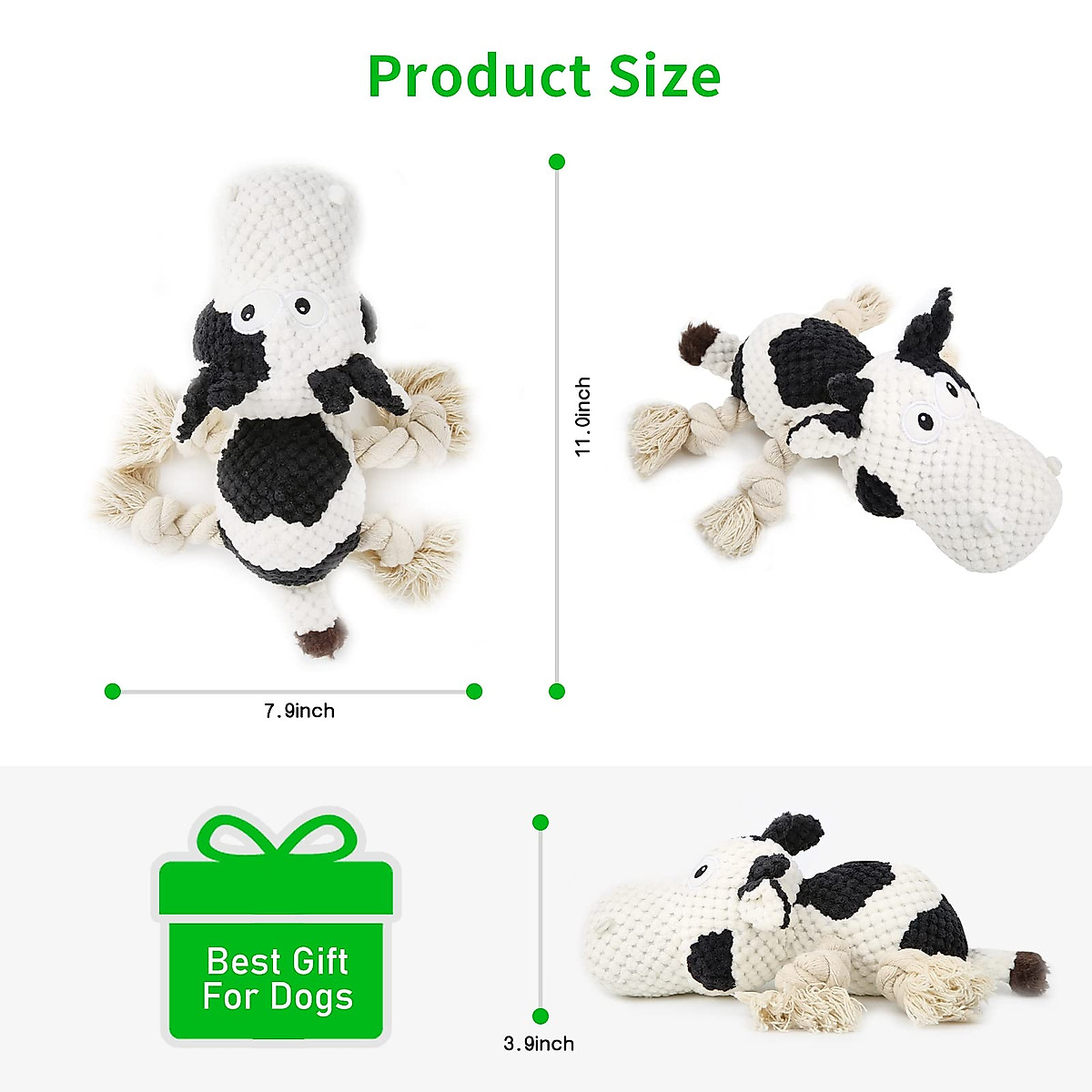 YYDSFEIOU Stuffed Dog Toys for Medium Dogs, Interactive Squeaky Dog Toys Chew Toy Durable Plush Dog Toys for Boredom and Stimulating Puppy Toys Pet Toys with Crinkle Paper for Small Medium Large Dogs