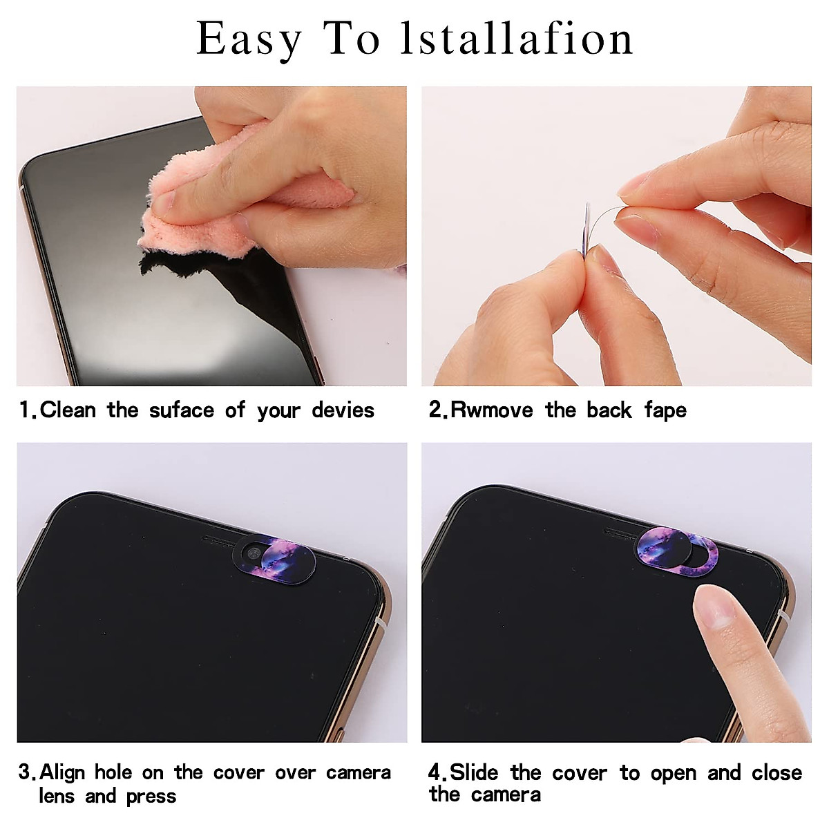 BENOSPACE 10pcs Laptop Camera Cover Slide Universe Webcam Cover Slide Starry Sky Ultra Thin Web Camera Cover for Laptop Desktop PC MacBook Pro iPad Smartphone Tablet Privacy Security Camera Blocker