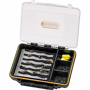 Flambeau Tackle Crystal Fly Box with Six Compartment (Black/Clear, 7.25x4x1-Inch)