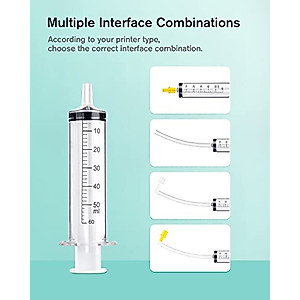 ECHALLENGE Printer Cleaning Kit Inkjet Printer Head Cleaning 100ML Kit -2 Pack for HP Brother Canon 8600 8610 6700 6900 Epson et-2720 et-2750 WF-7710 WF-3640 Liquid Printers Nozzle (Cyan, 200ML)