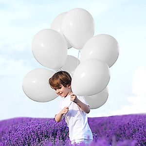 RUBFAC White Balloons Different Sizes 105pcs 5/10/12/18 Inch for Garland Arch, Party Latex Balloons for Happy New Year Decorations 2024 Birthday Party Wedding Anniversary Baby Shower Party Decoration