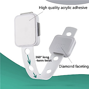 Wihano Child Safety Locks for Cabinets and Drawers (4 Pack) | Adjustable Baby Drawer Lock with Acrylic Adhesive, Baby Safety Lock for Cabinets, Drawers, Refrigerator | No Drilling