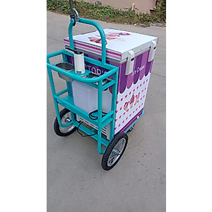 Kolice Commercial ice Cream cart with Freezer Mini Gelato ice Cream cart Refrigerator cart Mobile Food carts