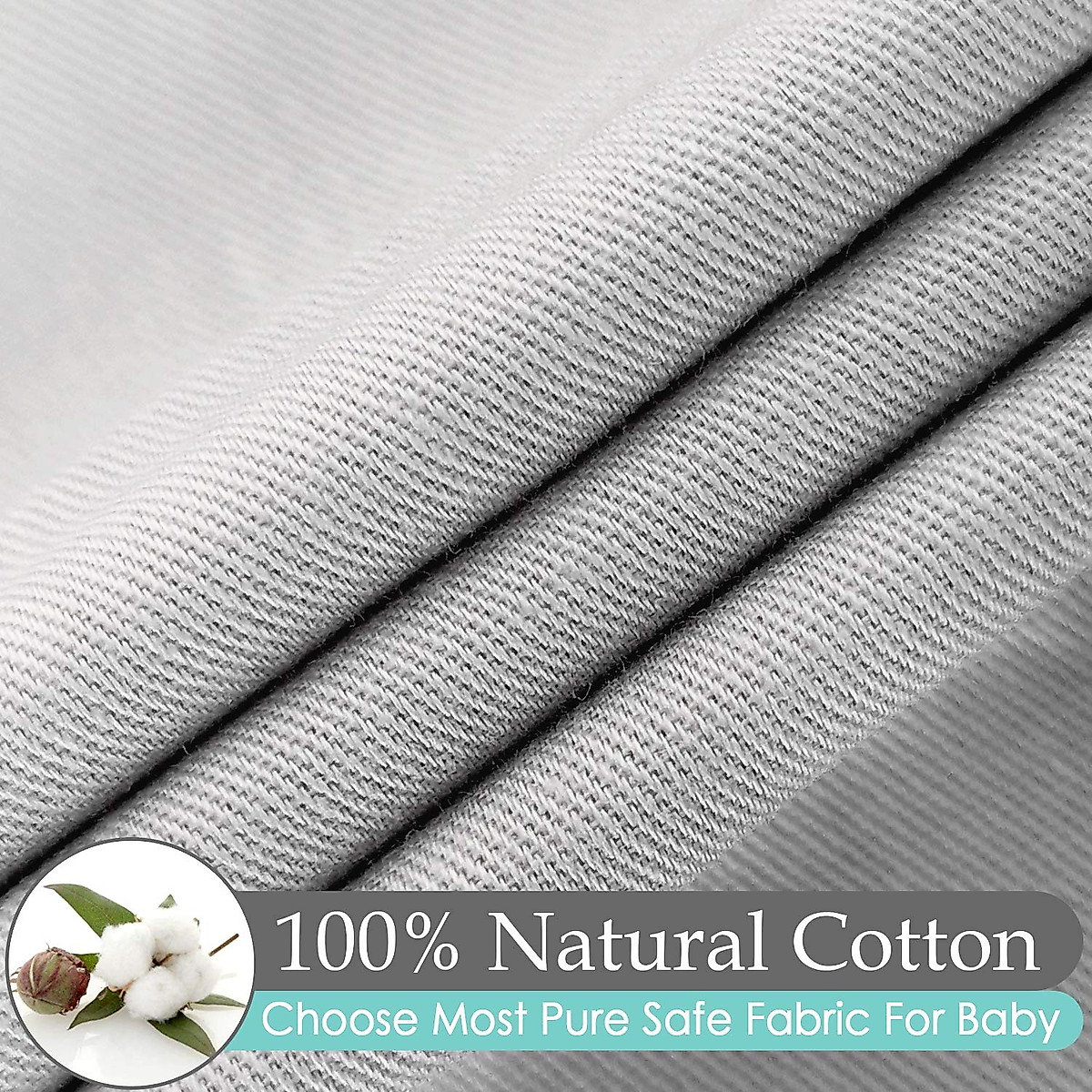 TILLYOU Cotton Fitted Bassinet Sheets for Baby Boy Girl, Fit for Halo Bassinet Swivel Sleeper, Adapt to Hourglass Bassinet Mattress Sheet, 31.5'' x 18'', 2 Pack Pale Gray