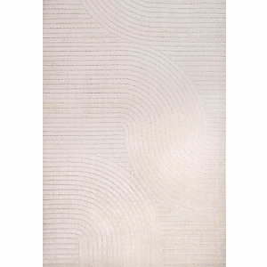 Eyely NCS100B-5 Scandinavian Skagen Minimalist Curve Geometric Indoor Area Rug, Modern, Contemporary, Coastal, Bohemian, Bedroom, Kitchen, Living Room, Non Shedding, Ivory/Cream, 5' x 8'