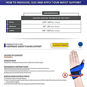 OTC Wrist-Thumb Splint, Wrap Style Support, Neoprene, Small