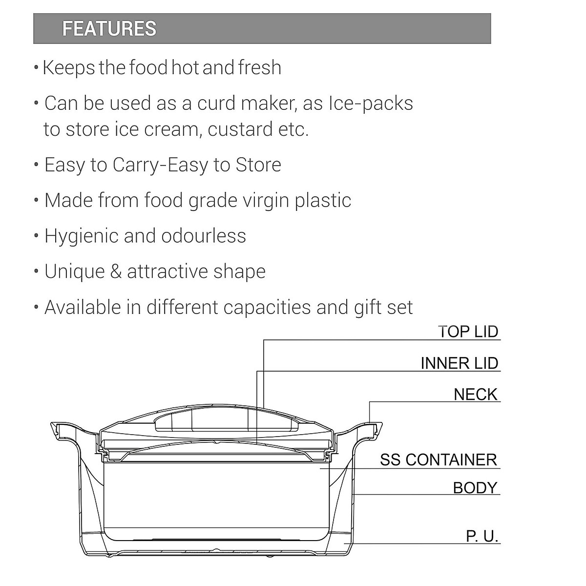 Milton New Marvel 3500 Inner Steel Casserole, 3400 ml, Brown