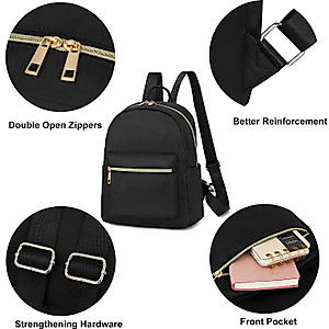 Women Girls Mini Backpack Teens Cute Small Backpack Purse Casual Travel School Bag (Black)