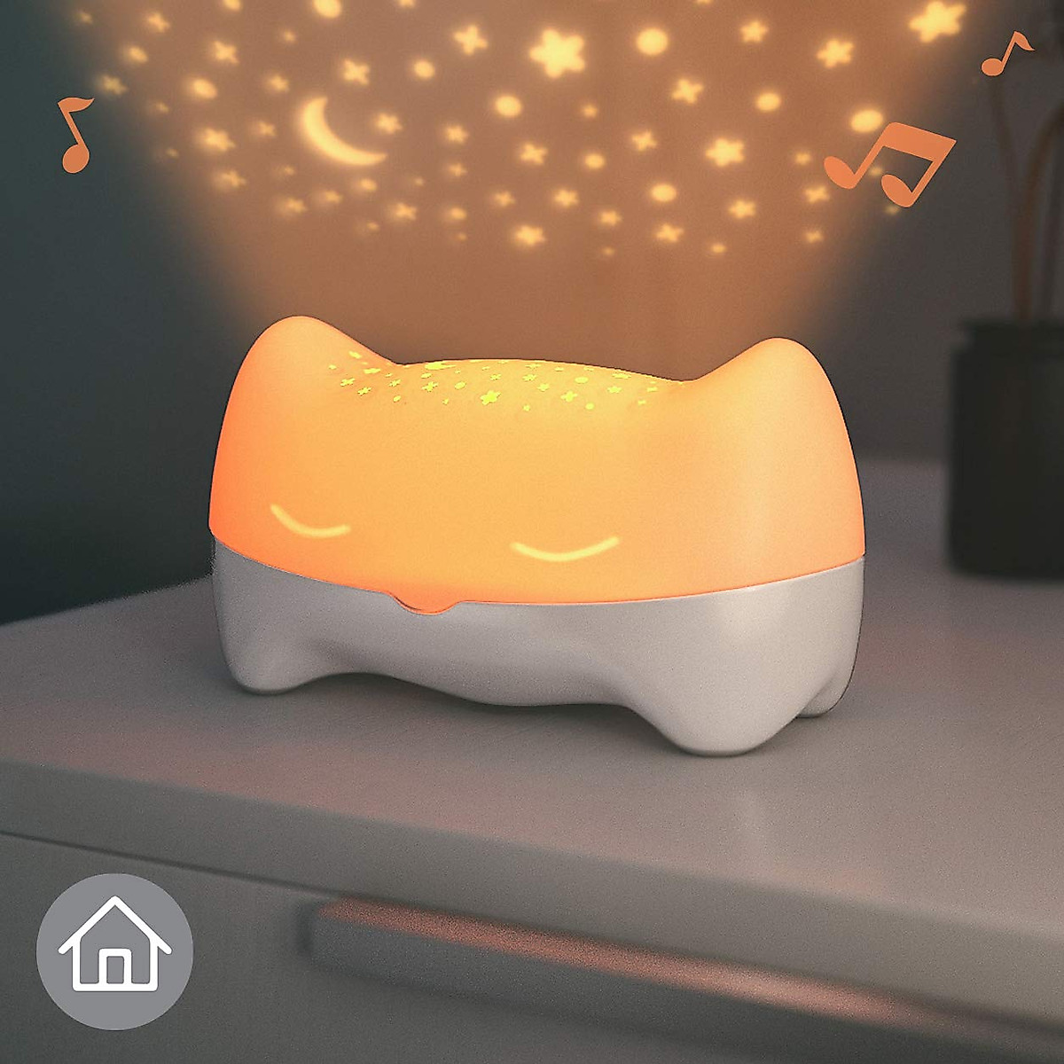 BENBAT Hooty Baby Soother and Projector - Sound and Sleep Projector with Glowing Night Light and Starlight Projection Image for Nursery or Car - for Use at Home or On-The-Go