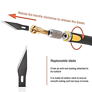 NEWISHTOOL Precision Hobby Knife Set Utility Exacto Knife Set with 10 PCS Fine Point Razor Art Knife Tool for Architecture Modeling, Pumpkin Cutting, Scrapbooking, Wood Working Stencil