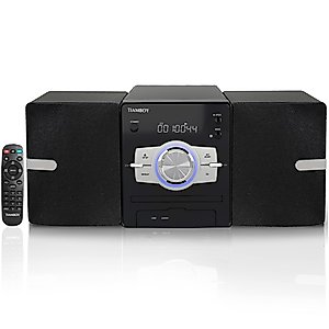 Micro CD Stereo Shelf System, 30W RMS Hi-Fi System with CD Player, Bluetooth, USB Playback, FM Radio, AUX-Input, 2-Way Music Crisp-Sound, DSP-Tech