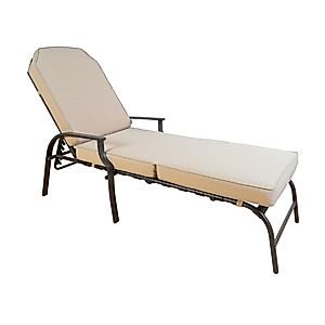 Kozyard Maya Chaise Lounge - Outdoor Patio Recliner Chair, Comfortable Patio Lounge Chair, Elegant Chaise Lounge Chair for Relaxation, Perfect Outdoor Recliner Chair (Tan)