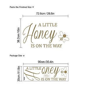 Yeysynana A Little Honey is on The Way Baby Shower Party Sign Decorations, Welcome Baby Shower Decal Sign Gender Reveal Girl or Boy Wall Stickers Sign for Baby Party Backdrop Supply