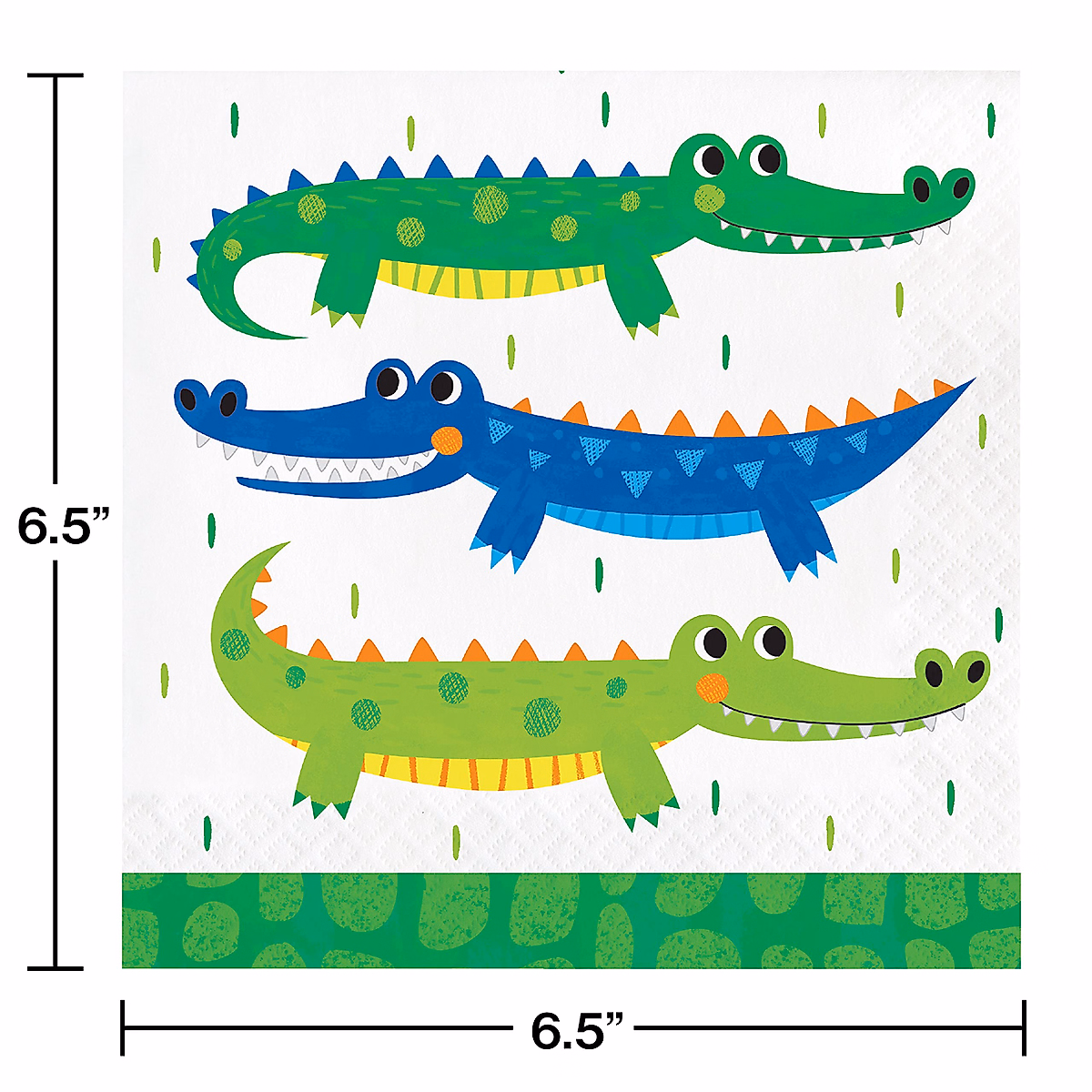 Kids Alligator Birthday Party Supplies Set | Zoo Safari Disposable Paper Plates Napkins Tablecloth and Crocodile Decorations for 24 (85 Pieces)