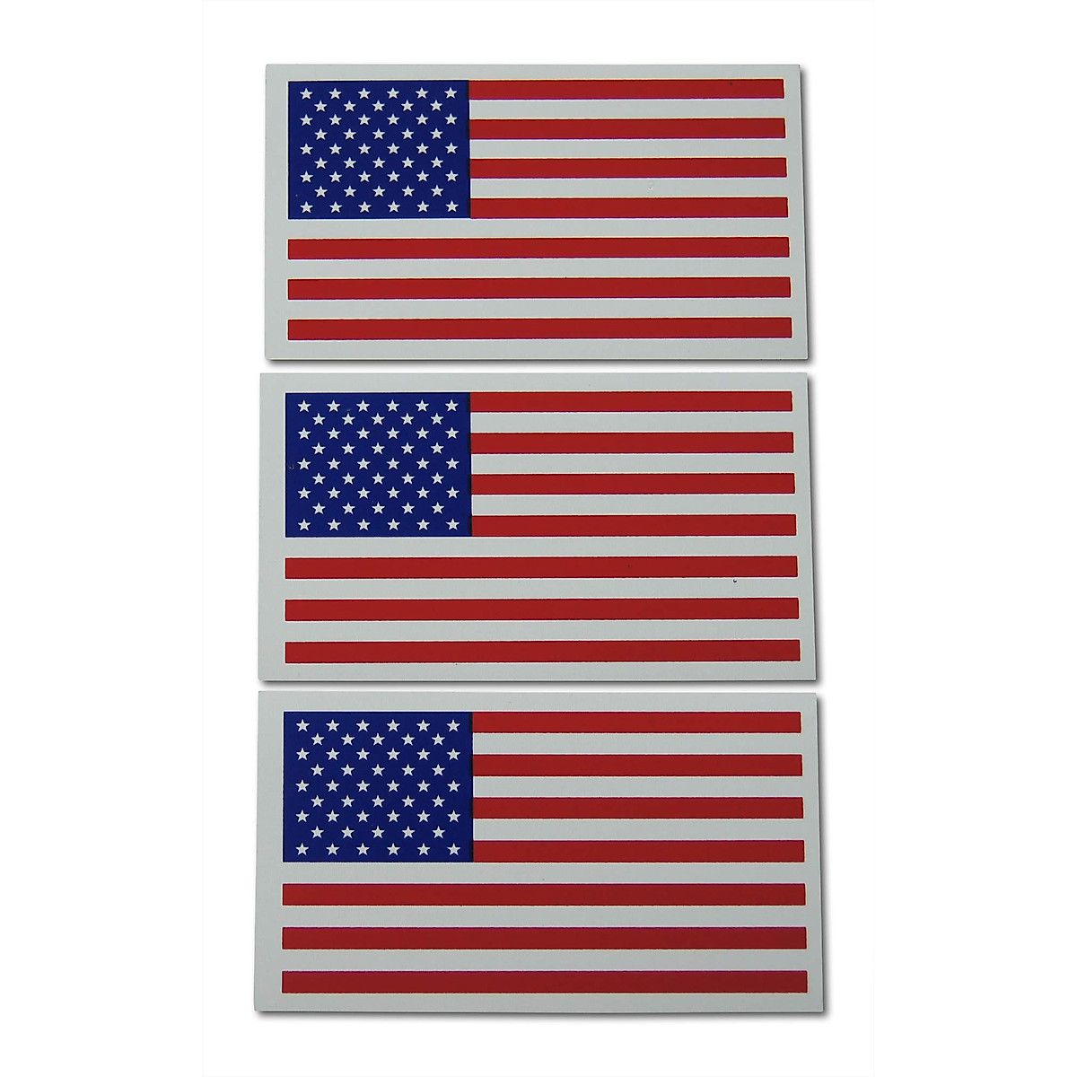 Small American Flag Patriotic Military Magnets Set Mini Rectangles in Classic Red, White, & Blue US Design (3 Pieces)