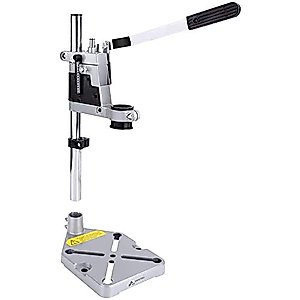 Drill Press Stand, Heavy Duty Universal Bench Clamp Drill Press Table Support Tool Adjustable Benchtop Single Hole Aluminum Base Workbench Repair Tool for Hand Drill