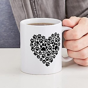 CafePress Paw Print Heart Ceramic Coffee Mug, Tea Cup 11 oz