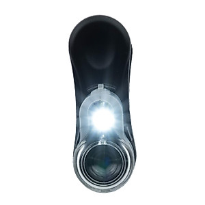 Carson MicroMini 20x LED Lighted Pocket Microscope with Built-in LED and UV Flashlight and Universal Smartphone Digiscoping Adapter Clip (MM-380)