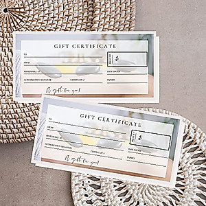 Blank Gift Certificates | 30 Pack | 3.75 x 8.25" inch Size Gift Card | Massage Therapy Supplies | Spa Supplies | Small Business Gift Certificate | Massage Therapy Hot Stone Design