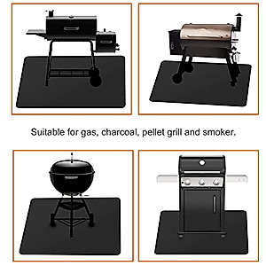 63″x38″ Fireproof Fireplace Mat Hearth Rug - Wood Pellet Stove Hearth Pad - Fire Resistant Floor Covering Protector - BBQ Under Grill Mat for Outdoor Grill Deck Protector - Fire Pit Mat