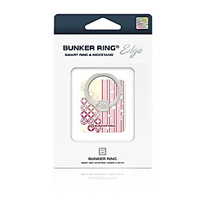 BUNKER RING Edge Japanese Style Design, Designed by Japanese Designer, Cell Phone Ring Grip Stand , 360°Rotation Metal Ring, Compatible with Most Smartphones (JP Pink), BKREG-JP