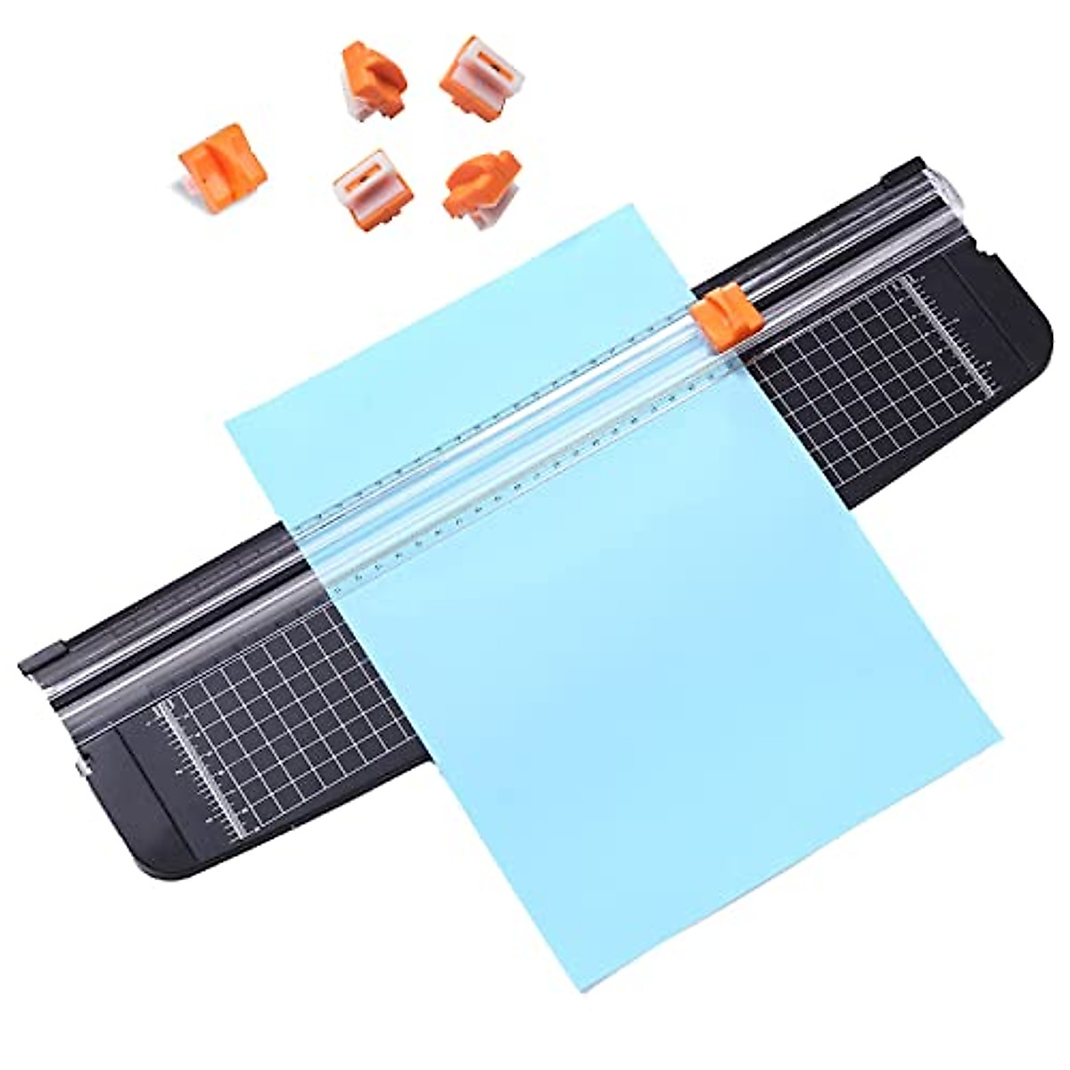 ZEQUAN A3 Paper Cutter Portable Trimmer, 18 inch Paper Trimmer for Scrapbooking, Craft Paper Cutter Guillotine and 10 Sheets Capacity Paper, Paper Trimmers Replacement Blades, 4 Pack Orange
