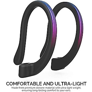 Emoly New 2 Pairs AirPods Ear Hooks Anti-Slip Sport Hooks Silicone Compatible with Apple AirPods 1 & 2 for Running, Jogging, Cycling, Gym - Black