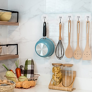 42 Pcs Windows Suction Cup Hooks - 1.5 inch Clear Plastic Sucker Hooks for Glass Window Wall, Utility Hooks Hangers for Christmas Festivals Parties Carnival Decoration Door Bathroom Kitchen (42)