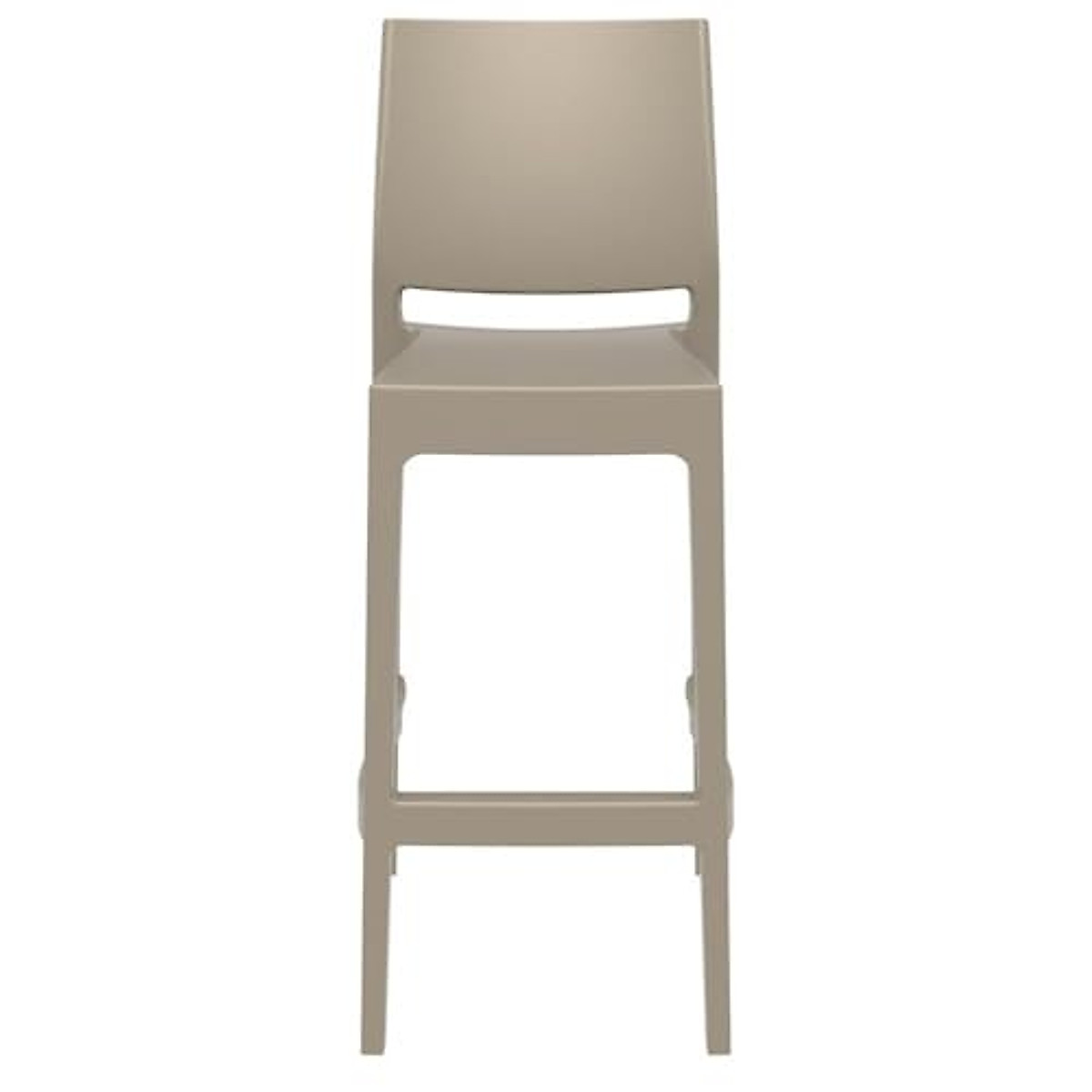 Home Square Resin 29.5" Barstool in Taupe - Set of 2