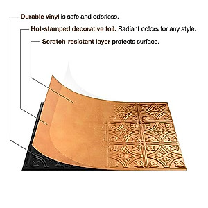 FASÄDE Traditional Style/Pattern 1 Decorative Vinyl 18in x 24in Backsplash Panel in Brushed Onyx (5 Pack)