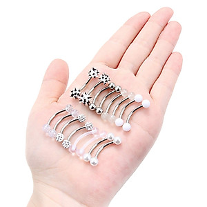 Jenxnjsjo 14G Snake Frog Eyes Piercing Jewelry Tongue para la lengua for Women Men 14mm 9/16in Bars Extra Long Belly Naval Button Rings Snake Bite Curved Barbells Surgical Stainless Steel