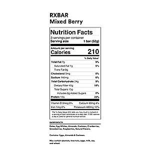 RXBAR Protein Bar, Variety Pack, 10 Flavors, 55oz Box (30 Bars)