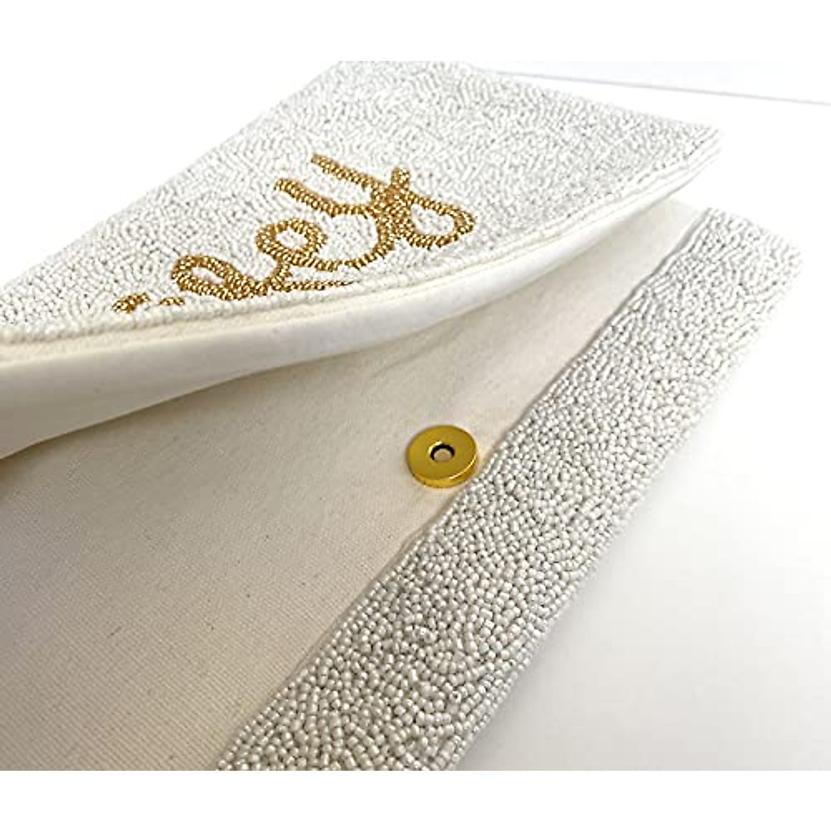 WIFEY Clutch Purse, Bride Gifts, Bridal Gift for Bride, Wedding Gift, Bride To Be Gift, Engagement Gift, Bridal Wedding Gift, Bride Beaded Clutch, Wifey Bride Bag, Future Wife Gift, White