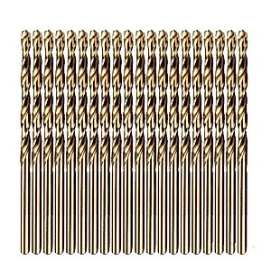 DRILLFORCE20-piece 13/64" Round Shank HSS M35 Cobalt Twist Drill Bits for Metal (13/64)