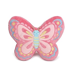 MON AMI Sparkle Butterfly Decorative Plush Throw Pillow - 12.5x10”, Soft Cushion, Stuffed Toy Décor Gifts for Kids of All Ages, Nursery Décor