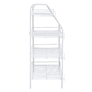 Rubbermaid 4-Tier Wire Shoe Rack, White, Simple Assemble, Storage Shelf for Organization in Bedroom/Closet