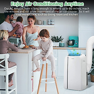 Air Conditioner Exhaust Vent Hose - 5.9" Diameter, 80" Length, Angooni Universal Counter-Clockwise Air Vent Compatible with Honeywell, Whynter, Frigidaire, LG, Delonghi Toshiba, Delonghi, JHS