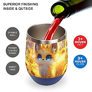 Foxes Insulated Tumbler with Lid Stainless Steel Coffee Mug Cute Wine Tea Water Cup Blue-style