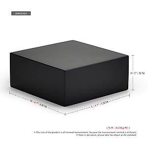 Oirlv Solid Wood Minimalism Style Jewelry Display Stand Showcase Jewelry Organizer Black Square Holder (SM05303)