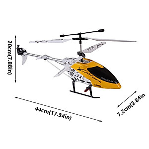 QAQQVQ RC Helicopter, Remote Control Helicopter with Gyro and LED Light 3 Channel Alloy Helicopter Remote Control for Kids for Beginners Boys Kids Teens and Toddler Birthday Gift