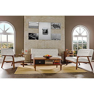 Baxton Studio Mid-Century Masterpieces Sofa, White