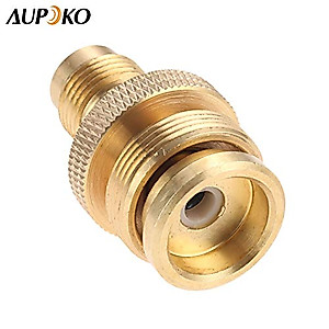 Aupoko 1LB Portable Propane Tank Cansiter Regulator Adapter Connection to 3/8" Male Flare (5/8"-18UNF) Thread, Camping Grill Stove Parts for Heaters, Burner, Cooker