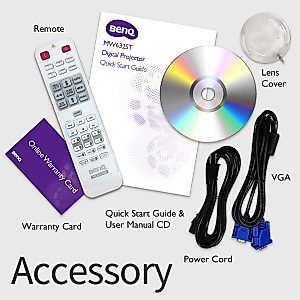 BenQ WXGA DLP Short Throw Projector (MW632ST), 3200 Lumens, WXGA 1280x800, HDMI, 10W Speaker, Keystone, 87”@4.5ft, 1.2x Zoom (Renewed)