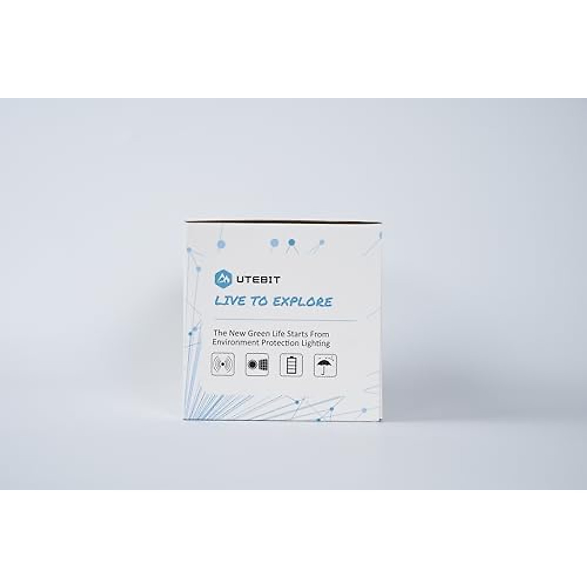 UTEBIT Solar Motion Sensor Flood Light, 4 Heads LED Security Lights, IP65 Waterproof Outdoor Wall Light, 3000LM Snowflake Lights, USB Chargeable 3 Modes Garden Yard Solar Lights for Outside