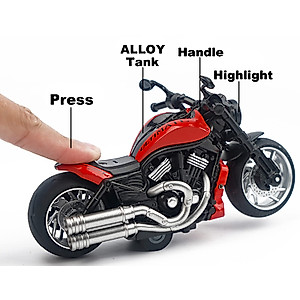 Gilumza Pull Back Motorcycles Toy, Moto Gift with Music Lighting, Wolverine Motorcycle Toys for Boys Kids Age 3-12 Year Old (Black)