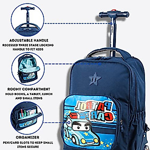 J World New York Kids' Sparkle Rolling Backpack, Patrol, One Size