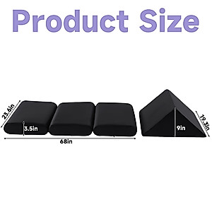 HOMBYS Memory Foam Massage Bed Mattress Topper with Wedge Leg Pillow, Triangle Bolster Pillow Massage Table Mattress with Removable Cover, Lash Bed Cushion Only (Bed Not Included)